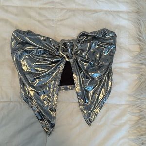 PrettyLittleThing | Tops | Metallic Strapless Top | Poshmark